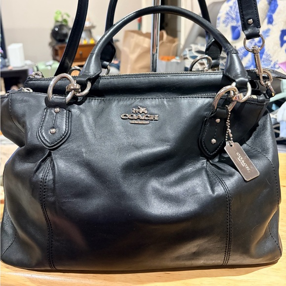 Coach | Bags | Coach Colette Black Leather Carryall Shoulder Bag ...